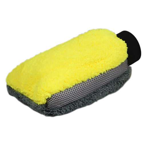 D CON MICROFIBER WASH MITT YELLOW GREY